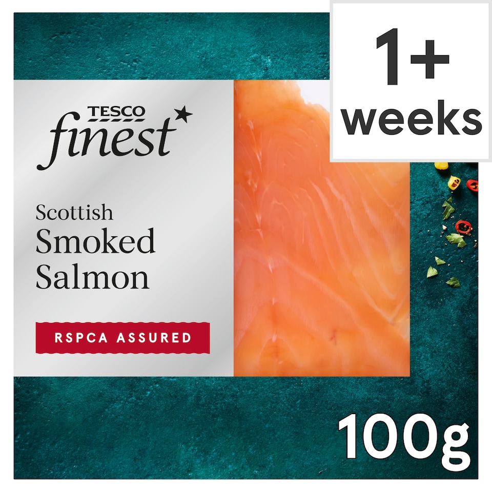 Tesco Finest Strong And Robust Scottish Smoked Salmon 100G - Tesco ...