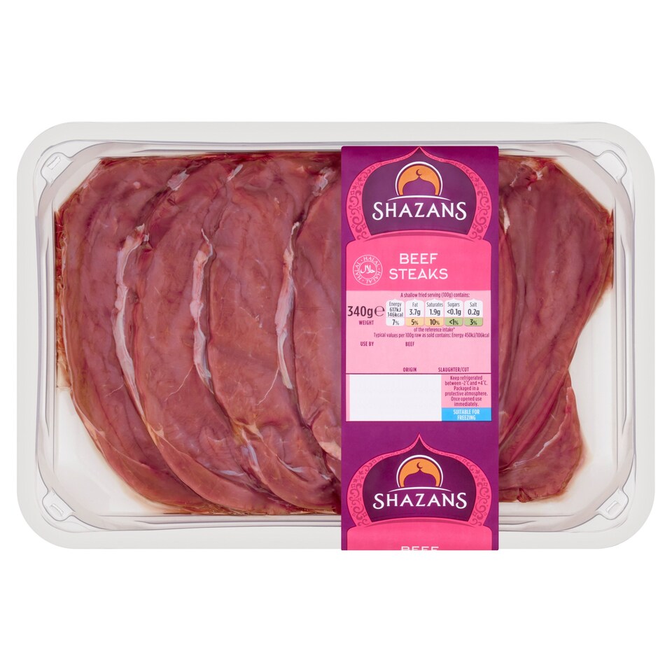 Shazans Beef Steaks 340G - Tesco Groceries