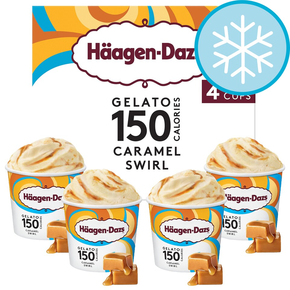 Haagen-Dazs Caramel Swirl Gelato 4X95ml - Tesco Groceries