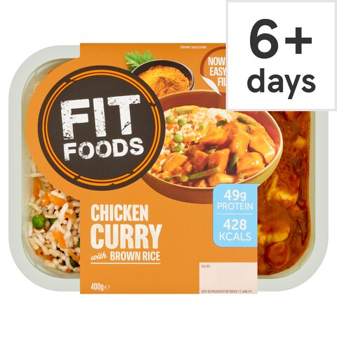 Fit Foods Chicken Curry With Brown Rice 400G - Tesco Groceries
