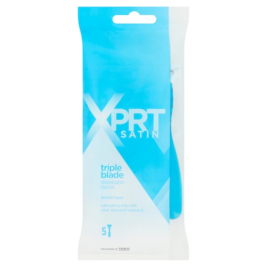 Xprt. Satin 3 Blade Disposable Razors 5 Pack - Tesco Groceries
