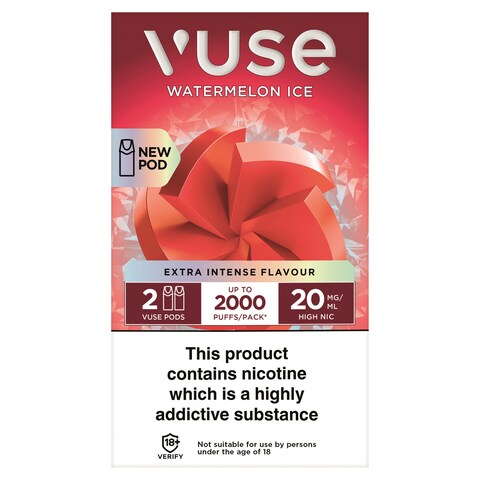 Vuse Watermelon Ice Pods 20mg/ml 2 Pack - Tesco Groceries