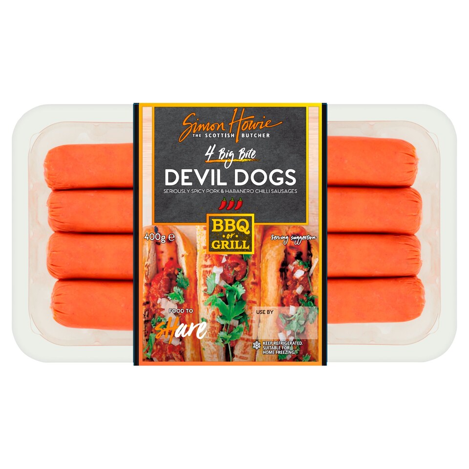Simon Howie 4 Big Bites Devil Dogs 400G - Tesco Groceries