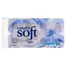 Tesco Soft Luxury White toalett papír 3 réteg& 16 tekercs - Tesco Groceries