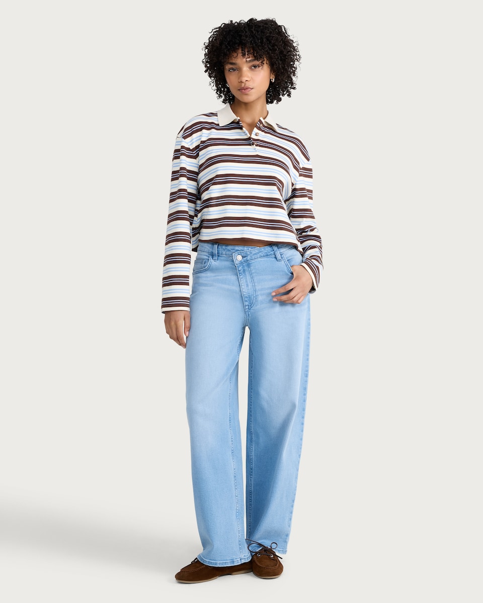 OH ME OH MY Pure Cotton Stripe Print Long Sleeved Rugby Top in ...