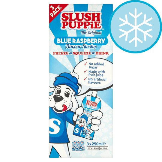 Slush Puppie Blue Raspberry 3x250ml - Tesco Groceries