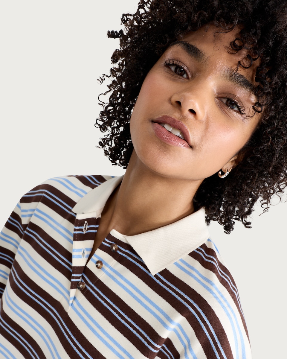 OH ME OH MY Pure Cotton Stripe Print Long Sleeved Rugby Top in ...