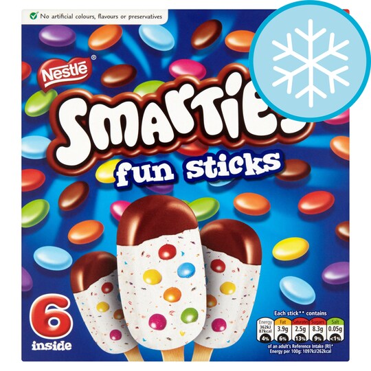 Nestle Smarties Sticks 6X58ml - Tesco Groceries