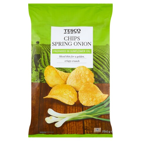 Tesco Chips Spring Onion 250 g - Tesco Groceries