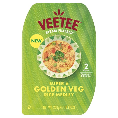 Veetee Super 6 Golden Veg Rice Medley 250g - Tesco Groceries