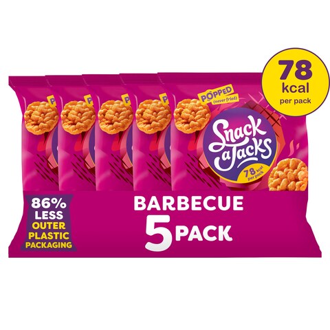Snack a Jacks Sizzling Barbecue Rice Cakes Multipack Snacks 5x19g ...