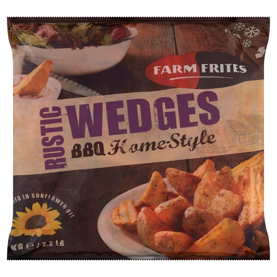 Farm Frites Pre-Fried, Deep Frozen BBQ Home-Style Rustic Wedges 1 kg ...
