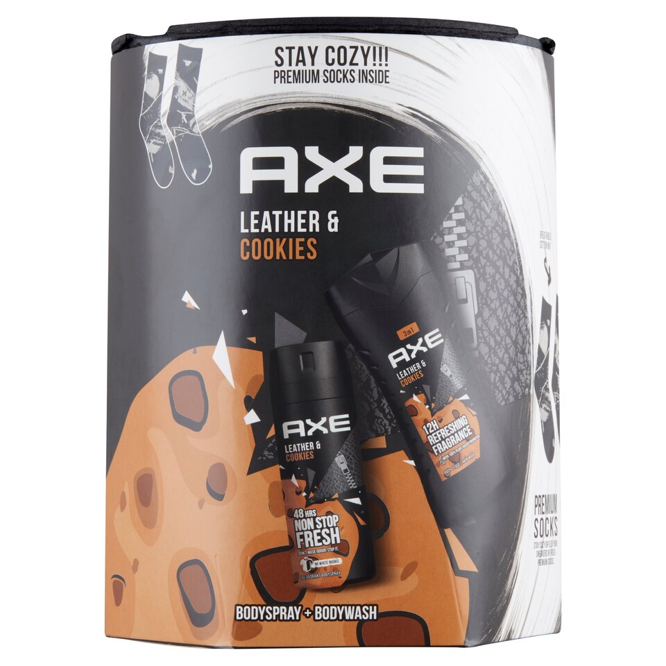 AXE Leather & Cookies ajándékcsomag prémium zoknival - Tesco Groceries