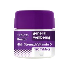 Tesco Health 120 High Strength Vitamin D 25G Tablets - Tesco Groceries