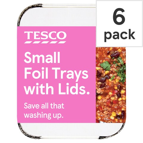 Tesco Oven Foil Small Trays With Lids 6 Pack - Tesco Groceries