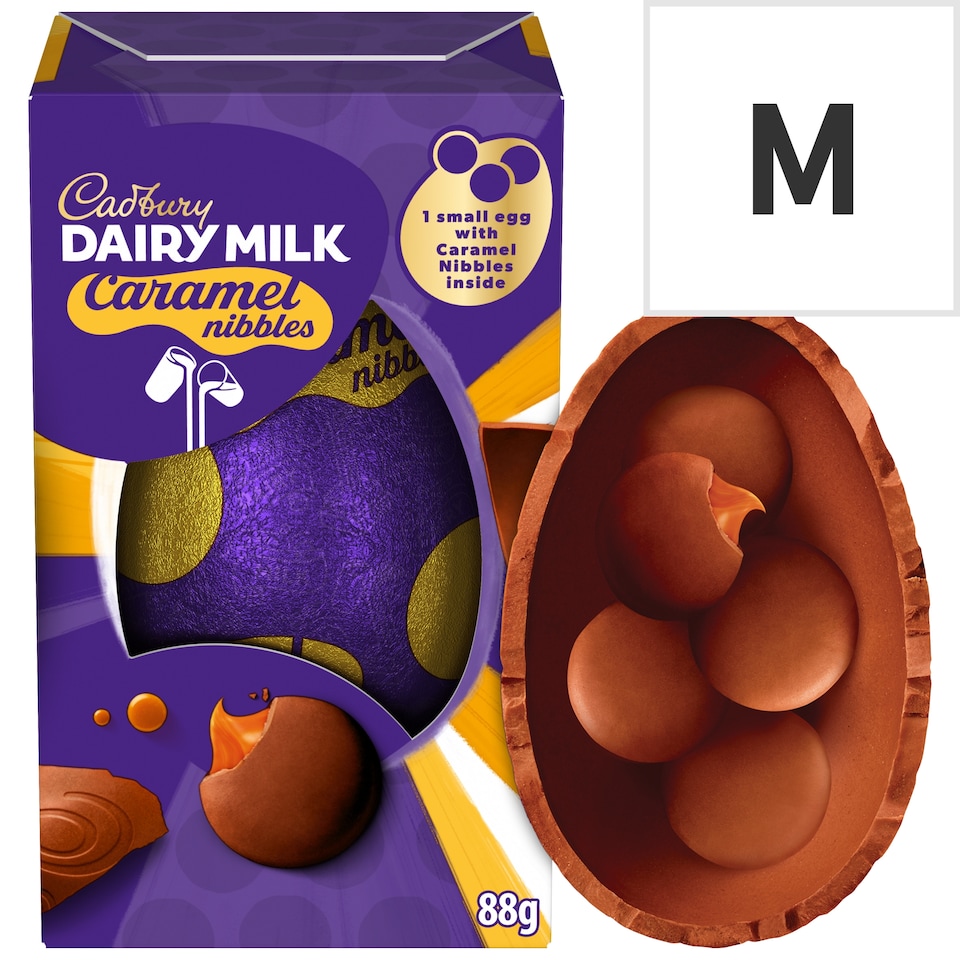 Cadbury Dairy Milk Caramel Nibbles Shell Egg 88g - Tesco Groceries