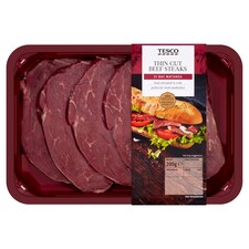 Tesco Thin Cut Beef Steaks 395G - Tesco Groceries
