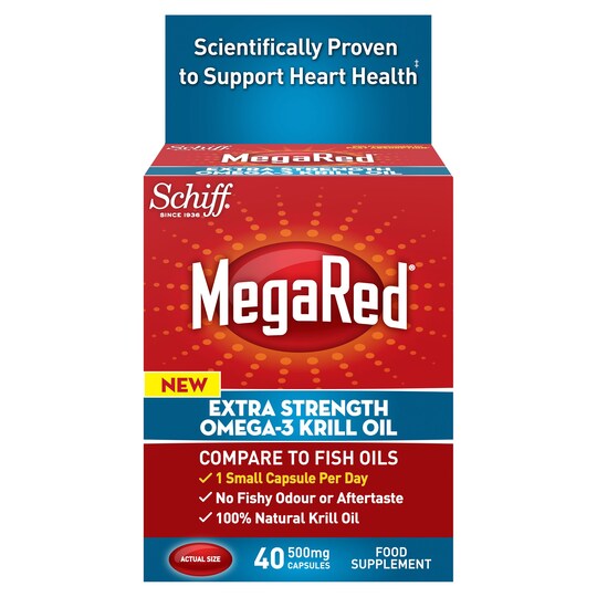 Megared Extra Strength 500Mg Krill Oil 40S - Tesco Groceries