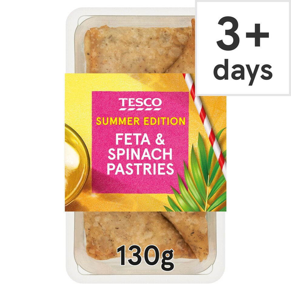 Tesco Feta & Spinach Pastries 130g - Tesco Groceries