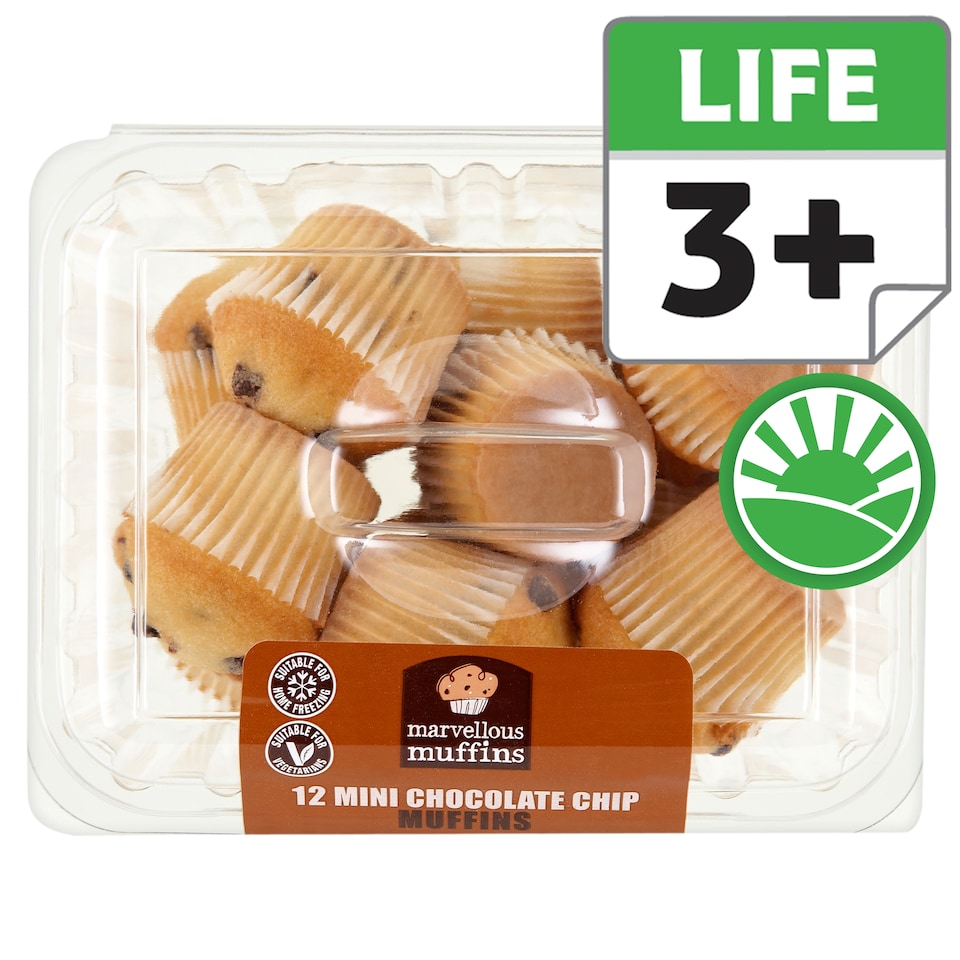 Marvellous Mini Chocolate Chip Muffins 12 Pack - Tesco Groceries