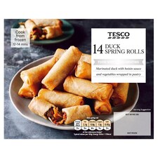 Tesco Frozen 14 Mini Duck Spring Rolls 252G - Tesco Groceries