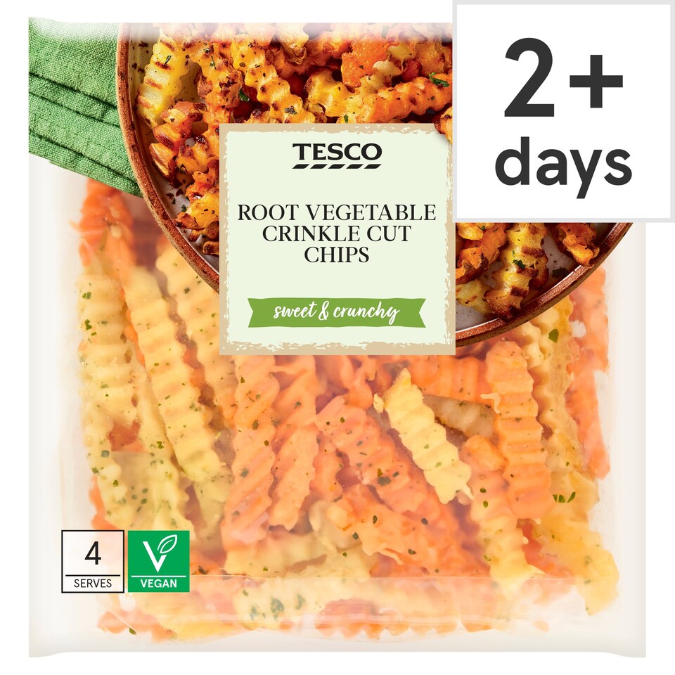 Tesco Root Vegetable Crinkle Cut Chips 500g - Tesco Groceries