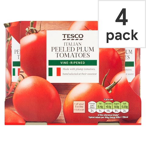 Tesco Peeled Plum Tomatoes 4X400g - Tesco Groceries