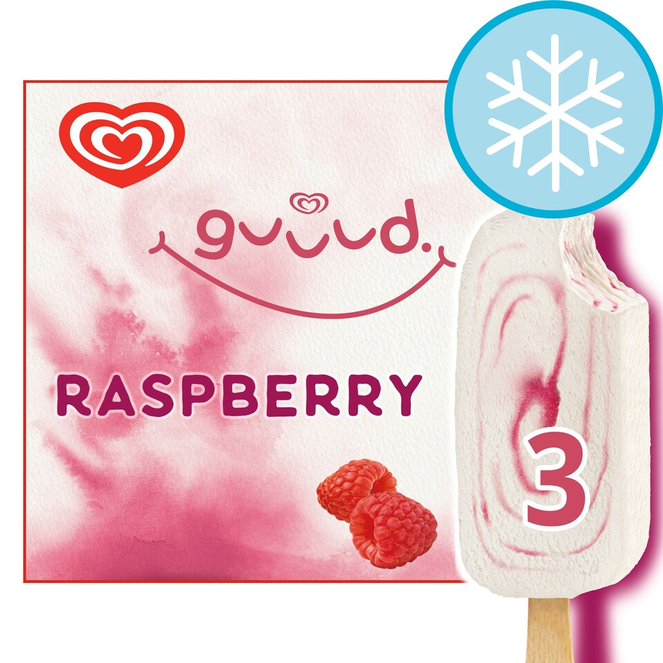 Guuud Raspberry Greek Style Yoghurt Ice Cream Sticks 3x70ml - Tesco ...