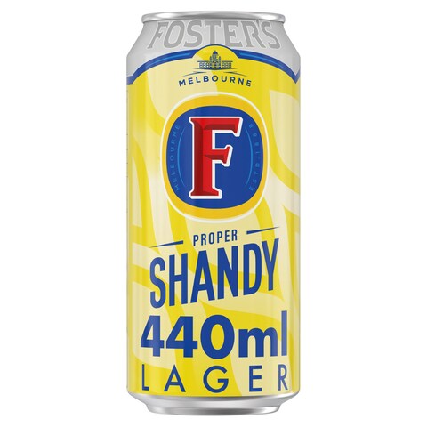FREE SAMPLE - Foster's Proper Shandy Lager Beer 440ml - Tesco Groceries