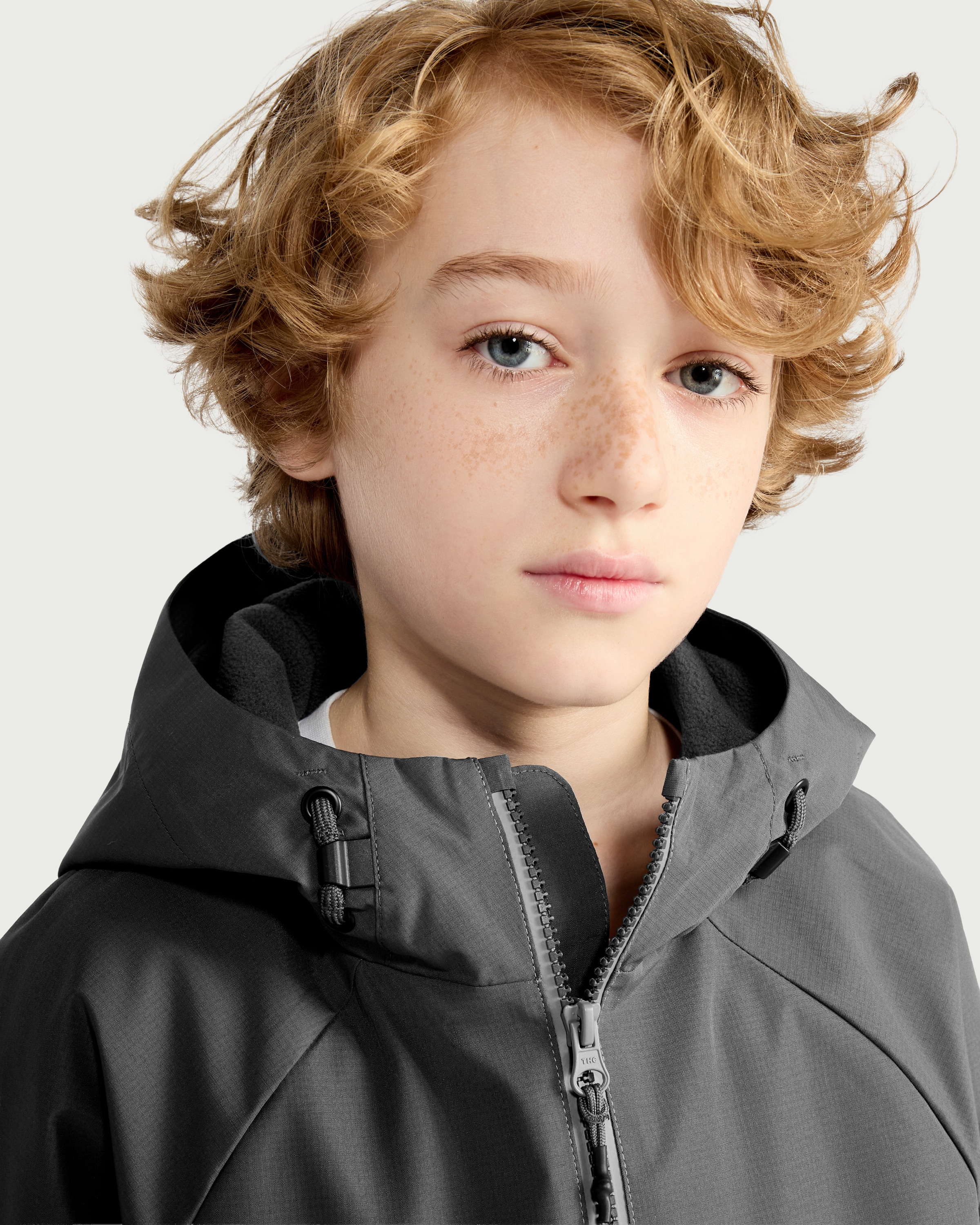 F&F Boys Hooded Shower Resistant Raincoat in Grey - Tesco Groceries