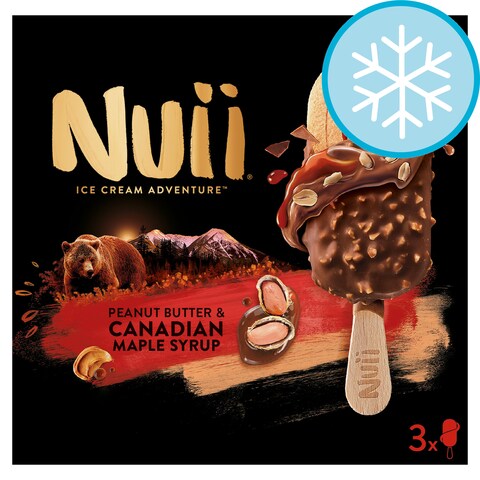 Nuii Peanut Butter & Canadian Maple Syrup Ice Cream Sticks 3x90ml ...