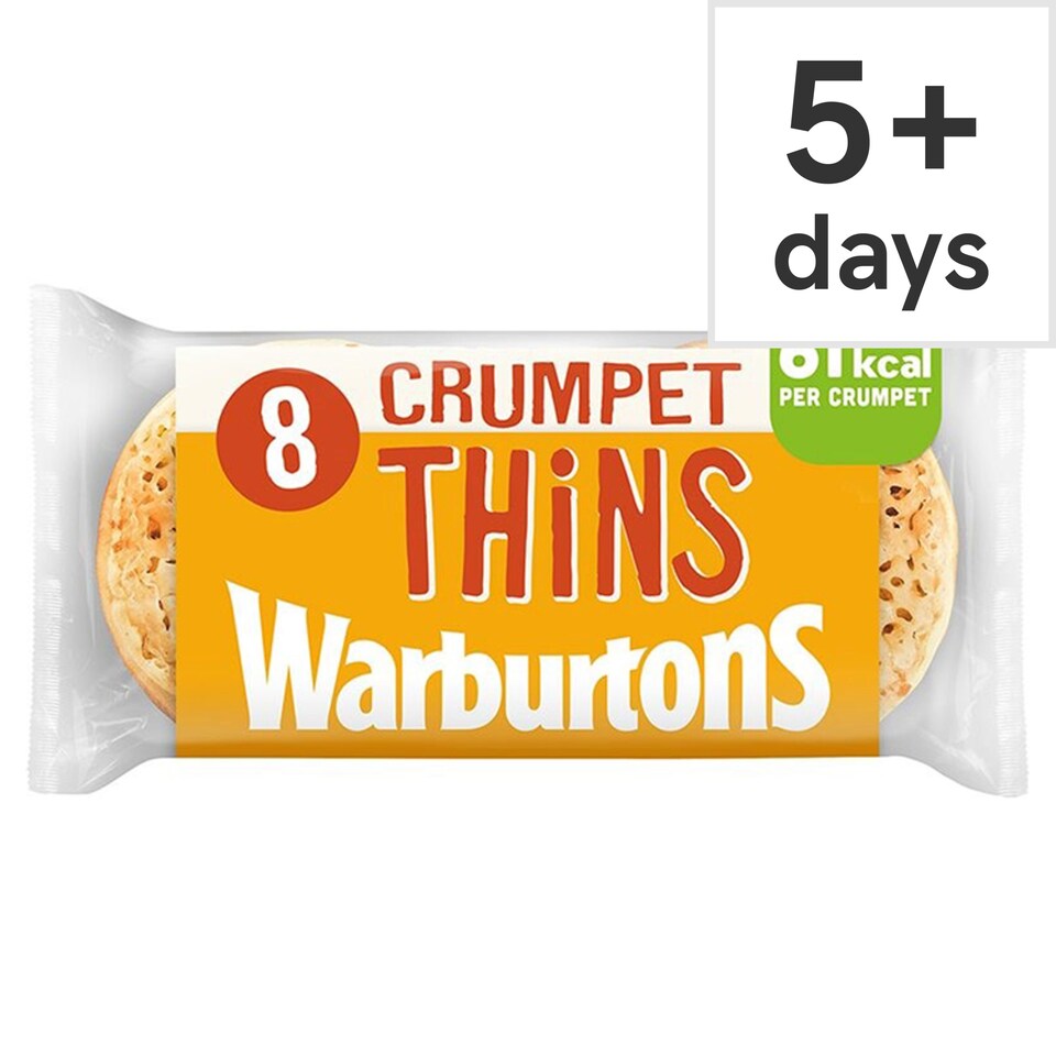 Warburtons 8Pk Crumpet Thins - Tesco Groceries