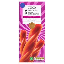 Tesco Sour Cherry Cola Helter Skelter Ice Lollies 5x70ml - Tesco Groceries