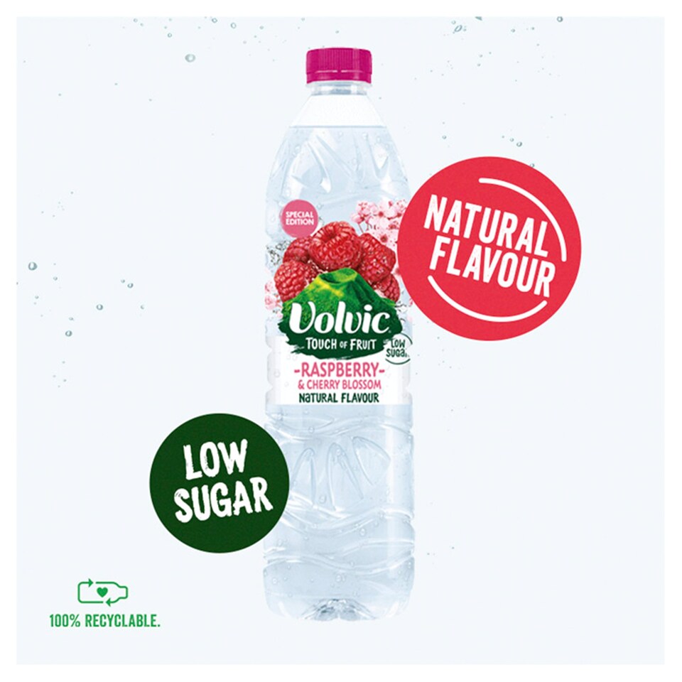 Volvic Touch Of Fruit Raspberry Cherry Flavoured Water 1.5L - Tesco ...