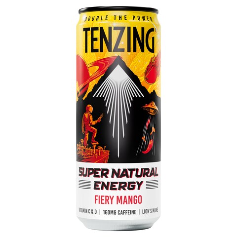 Tenzing Super Natural Energy - Fiery Mango 330ml - Tesco Groceries