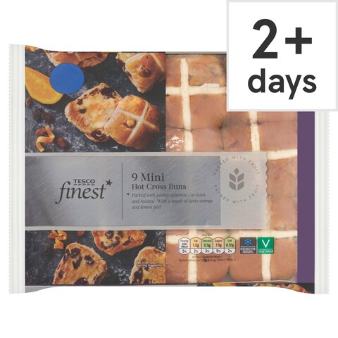 Tesco Finest Mini Hot Cross Buns 9 pack - Tesco Groceries