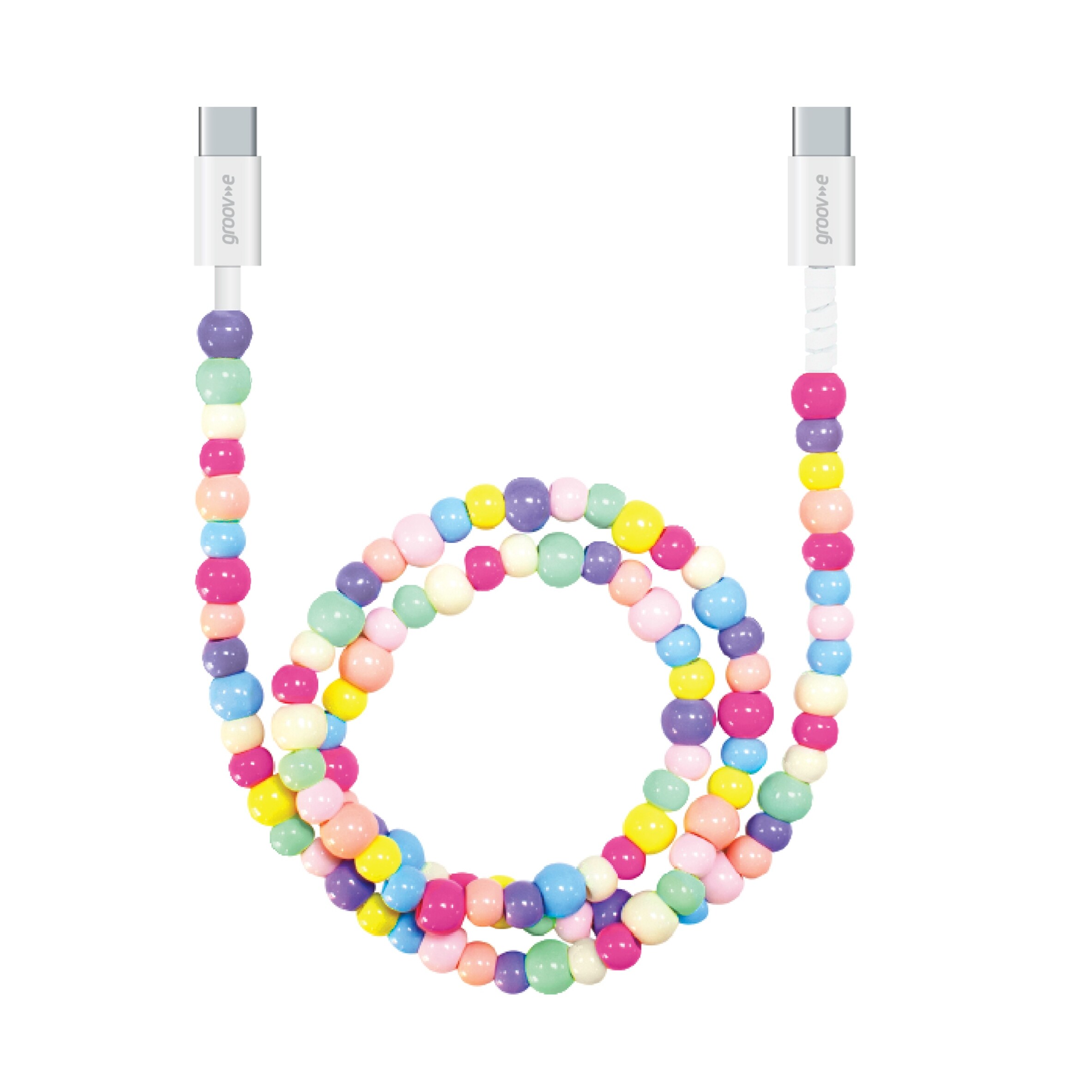 GROOVE CHARGING CABLE USB-C TO USB-C BEADED - Tesco Groceries