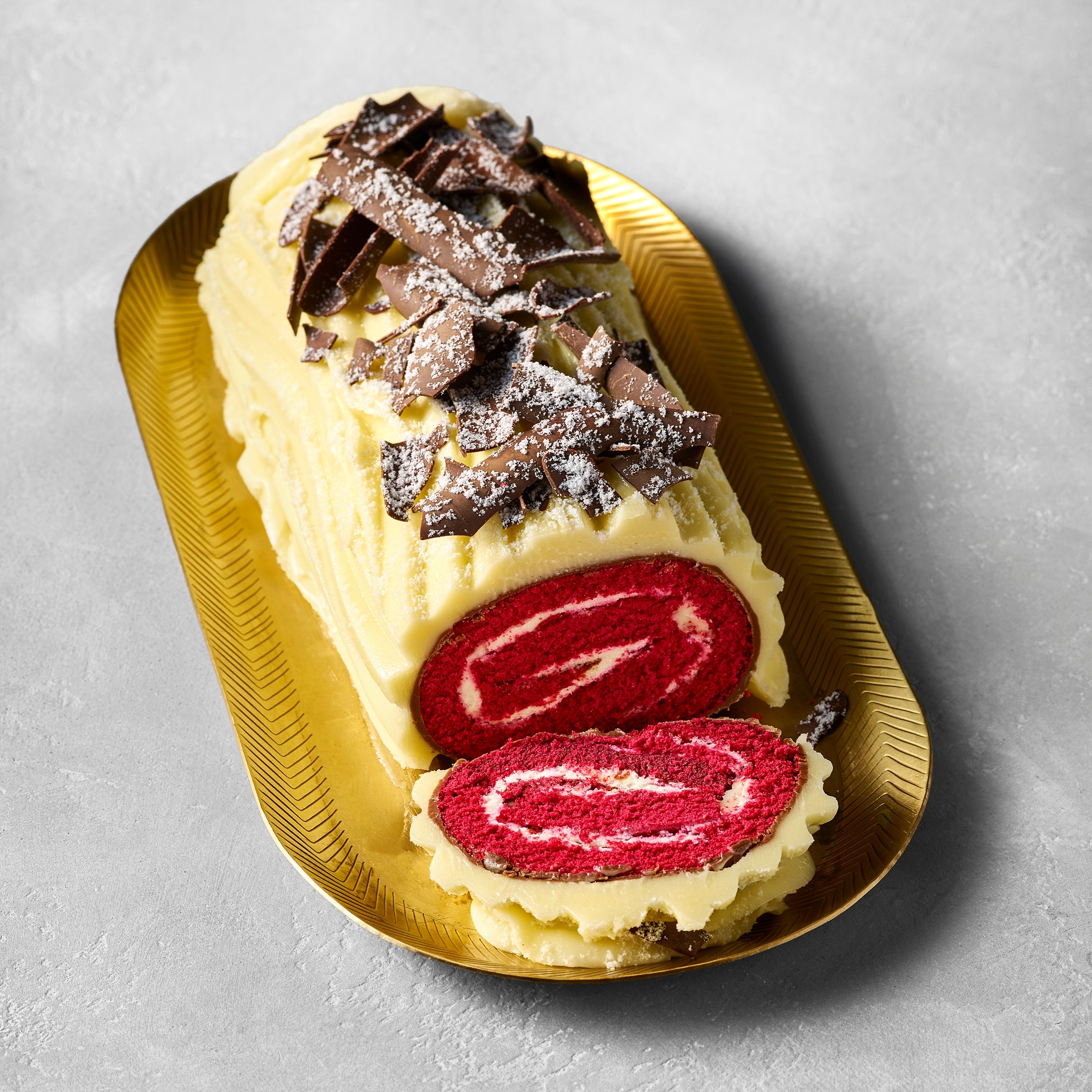 73. Tesco Finest White Chocolate & Red Velvet Yule Log 474g (Serves 8 ...