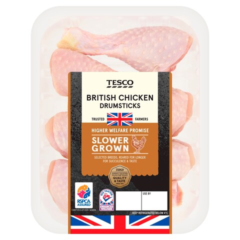 Tesco Slower Grown Chicken Drumsticks 600g - Tesco Groceries