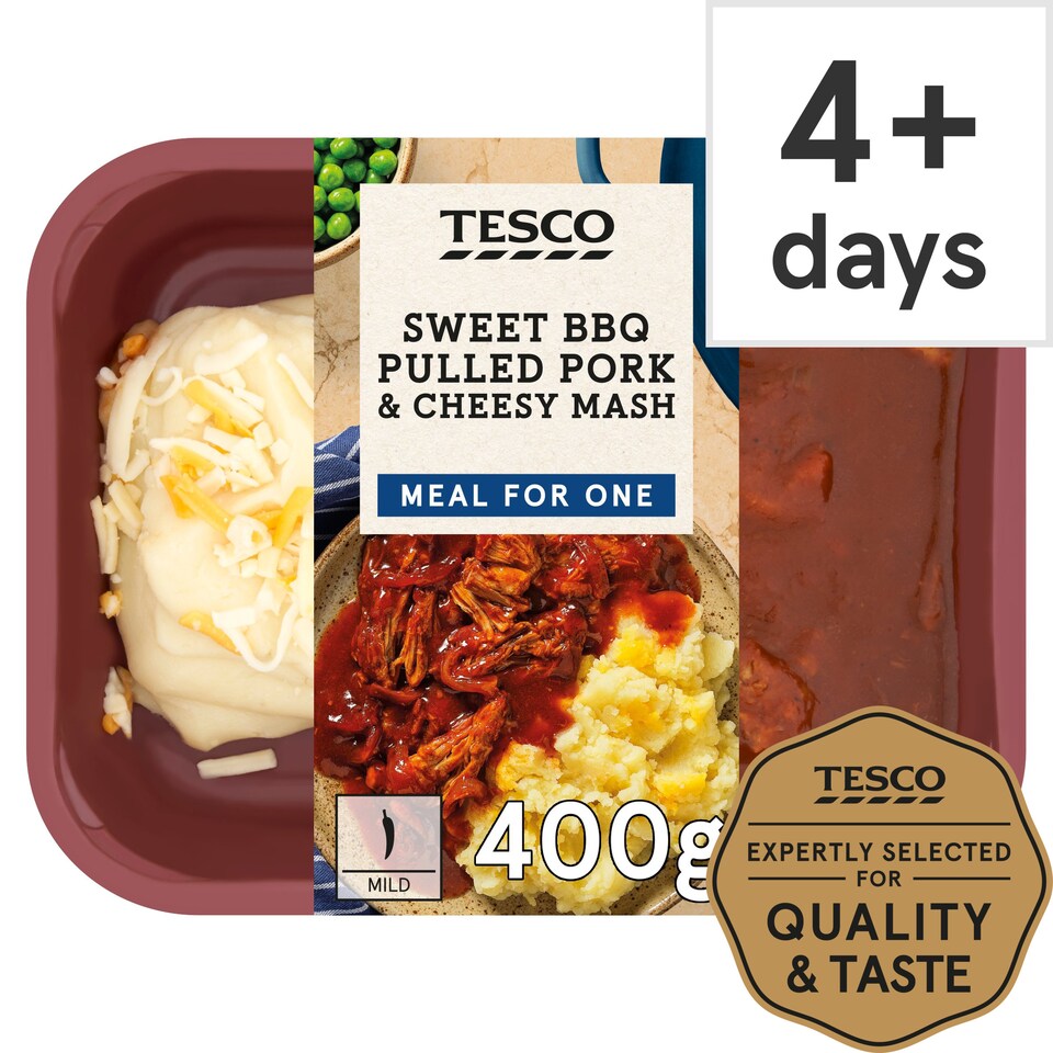 Tesco Sweet Bbq Pulled Pork With Cheesy Mash 400G - Tesco Groceries