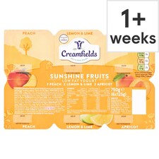 Creamfields Low Fat Sunshine Fruit Yogurt 6X125g - Tesco Groceries