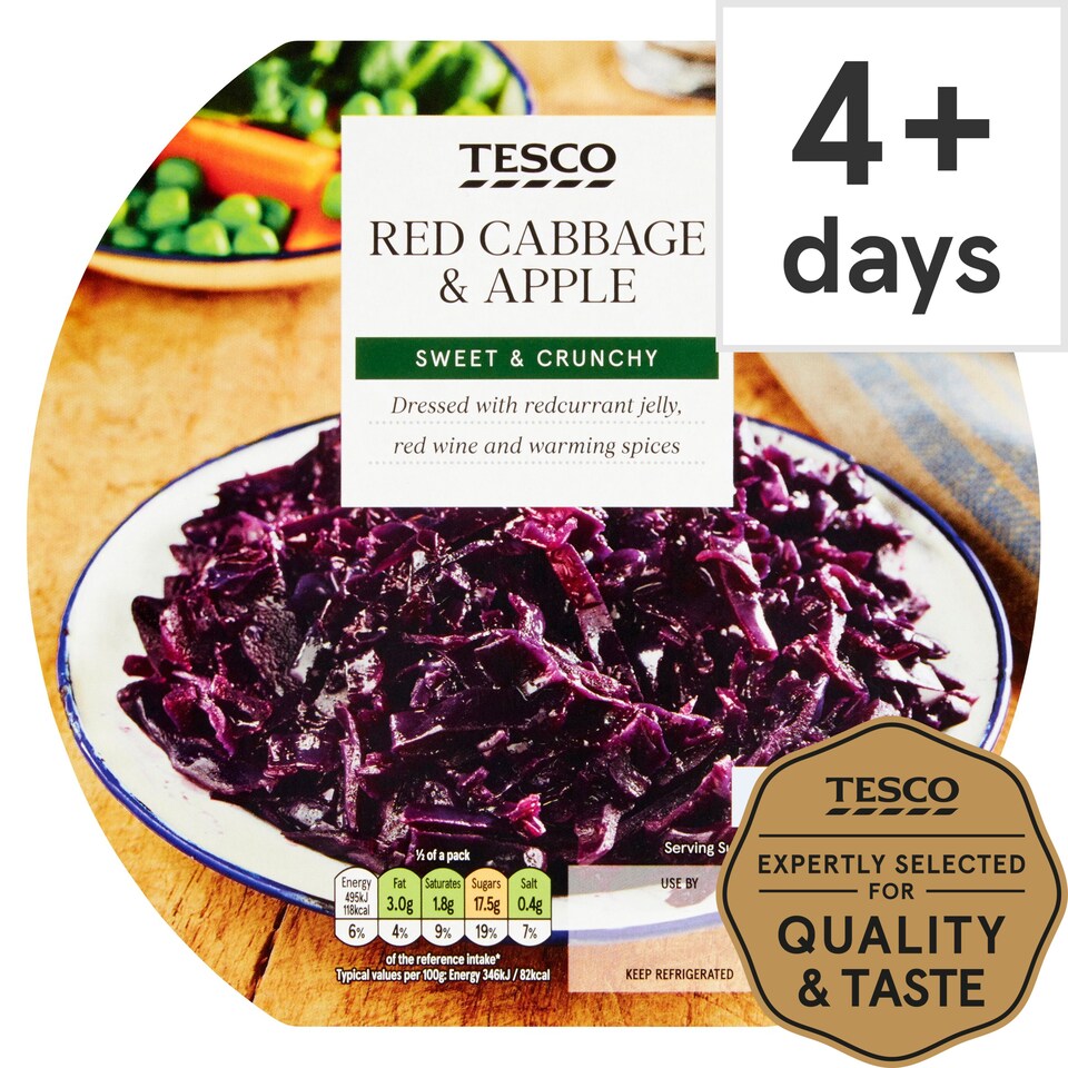 Tesco Red Cabbage & Apple 300G - Tesco Groceries