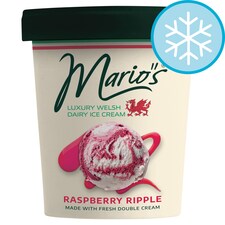 Mario's Raspberry Ripple Ice Cream 500 ml - Tesco Groceries