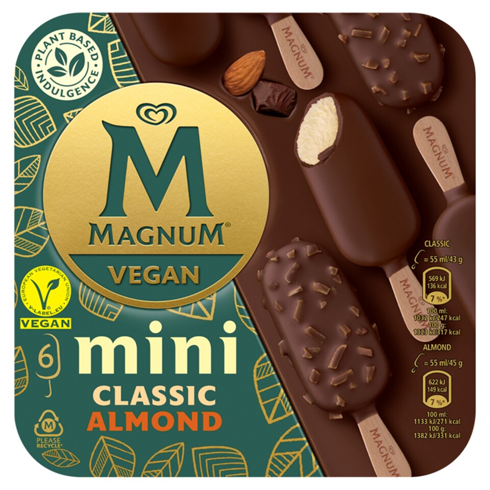 Magnum Vegan Mini Classic/Almond Multipack 6 x 55 ml - Tesco Groceries