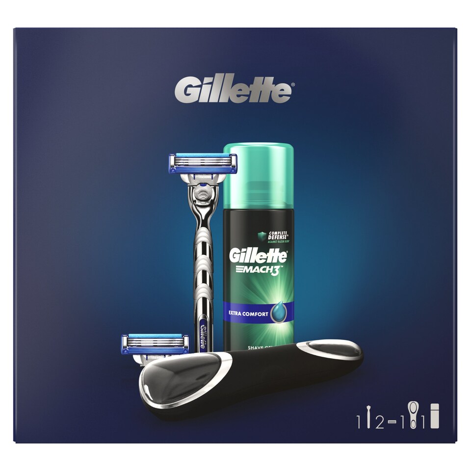 Gillette Gift Set Mach3 Turbo Razor + Blade + Shaving Gel - Tesco Groceries