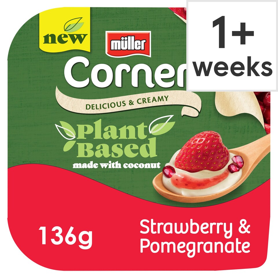 Muller Corner Plant Based Yoghurt Strawberry & Pomegranate 136g - Tesco ...