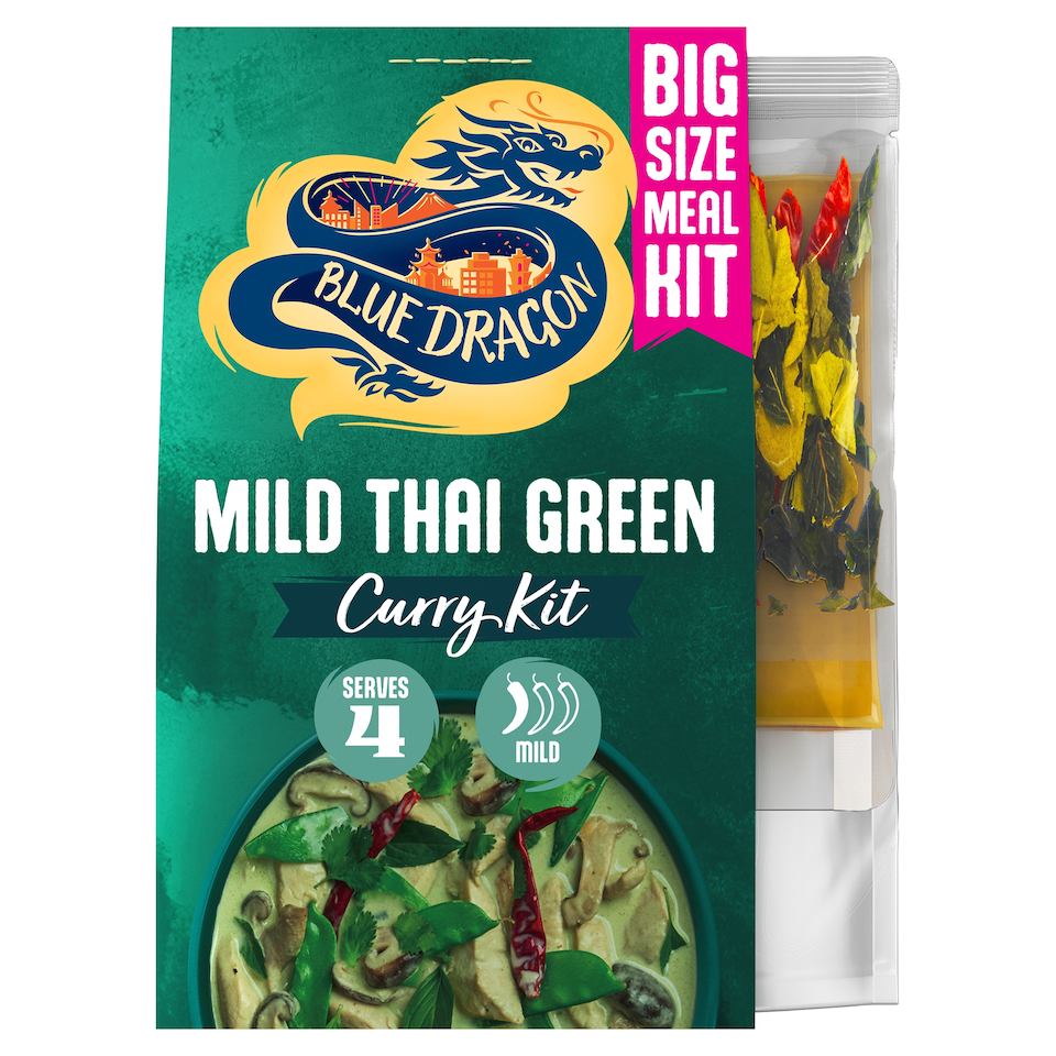 Blue Dragon Mild Thai Green Curry Large Meal Kit 501g - Tesco Groceries