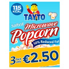 Tayto 50% Reduced Fat Salted Microwave Popcorn 3 X 80G - Tesco Groceries