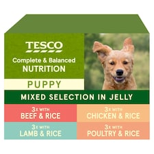 Tesco Puppy Food Mixed Selection In Jelly 12 Pack 1.2Kg - Tesco Groceries