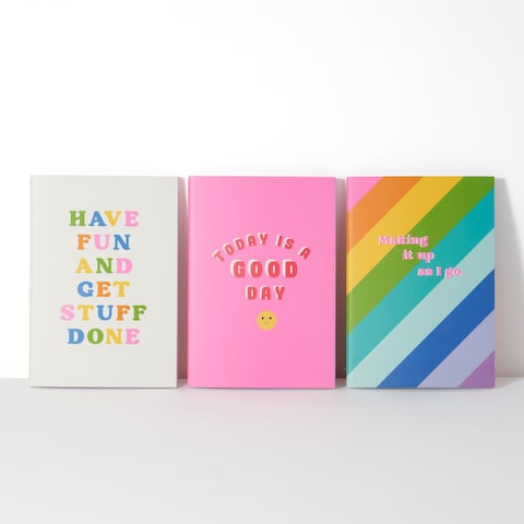 Paperchase Rainbow Set of 3 A5 Notebooks - Tesco Groceries